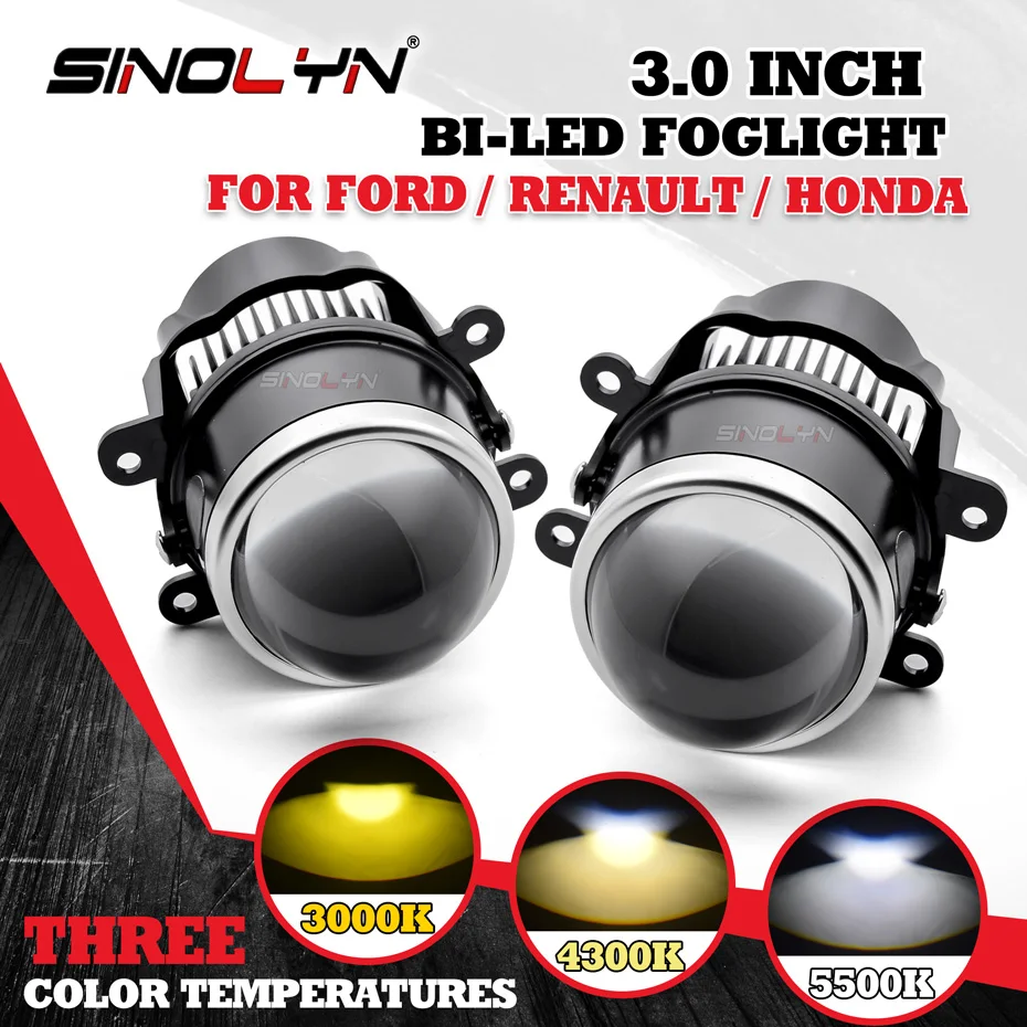 3-0-Bi-LED-Fog-Lights-Tricolor-PTF-For-Ford-Focus-MK2-MK3-Ranger-Fiesta ...