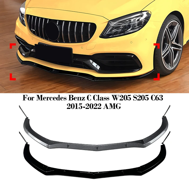 W205 Front Lip Spoiler ABS Plastic Material Front Bumper Lip for ...