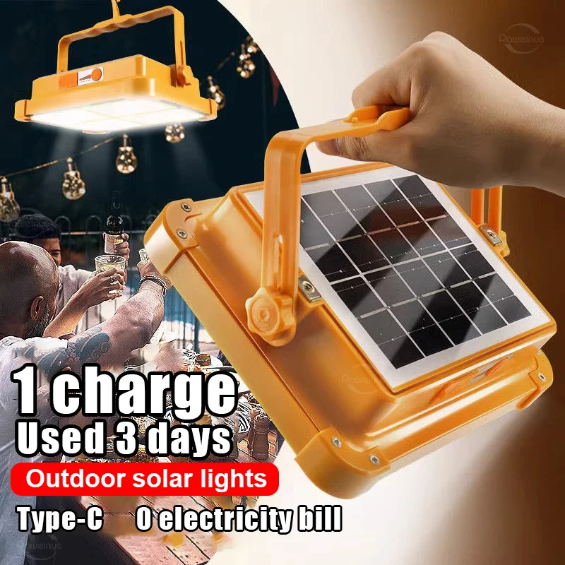 Powerful 400㎡ Solar Rechargeable Camping Light 20000mAh Power Bank LED ...
