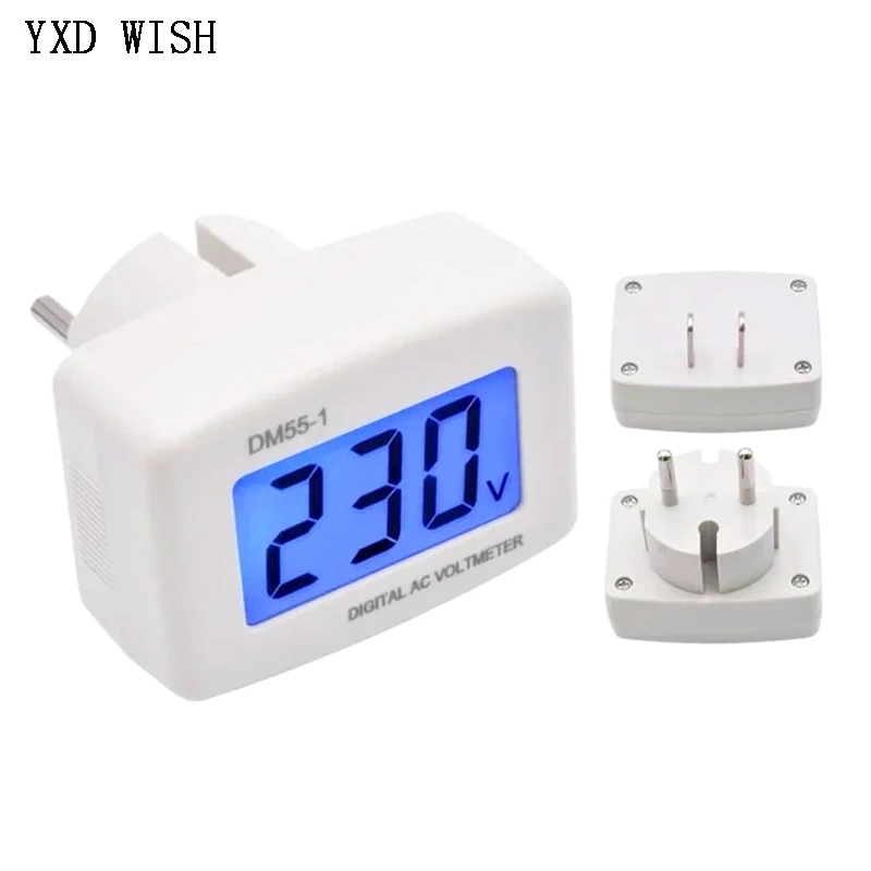 DM55-1 Digital Voltmeter EU USA Plug Voltage Meter Socket Voltage ...