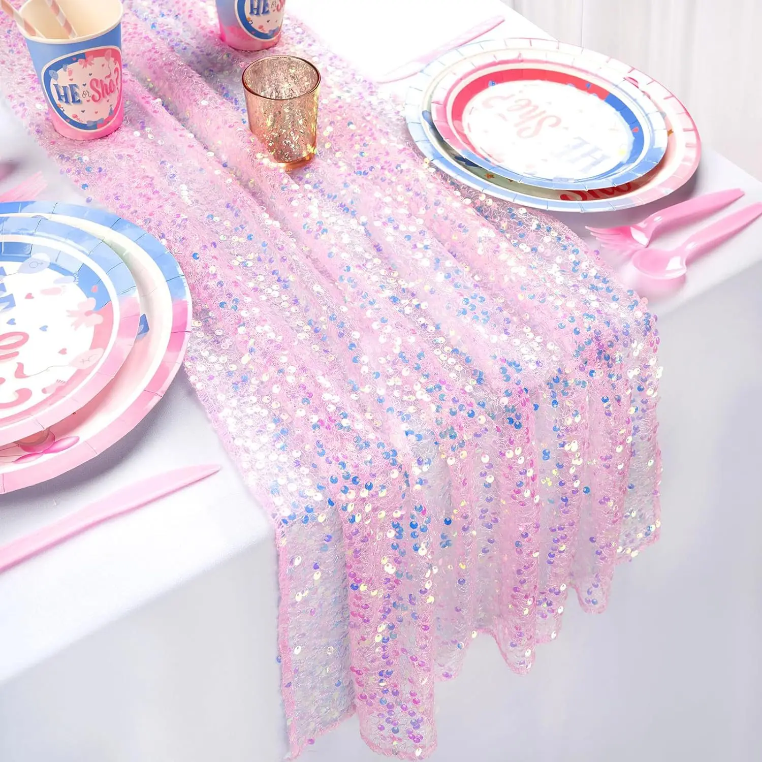 Glitter-Iridescent-Sequin-Table-Runner-Soft-Wedding-Dining-Table ...
