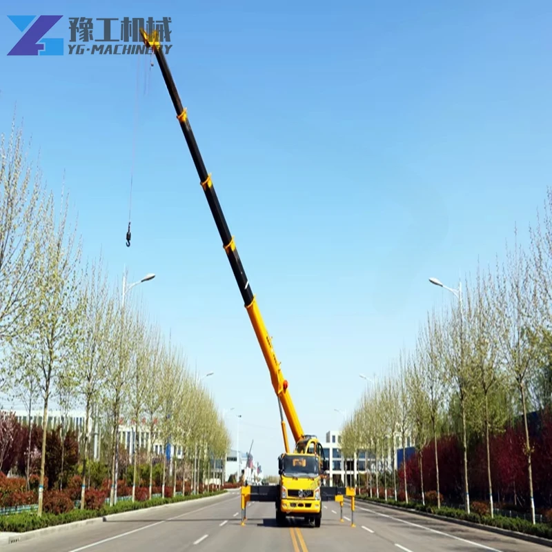 YG 12ton Capacity Derricking Jibs Half Cab Truck Mounted Swivel Lifting ...