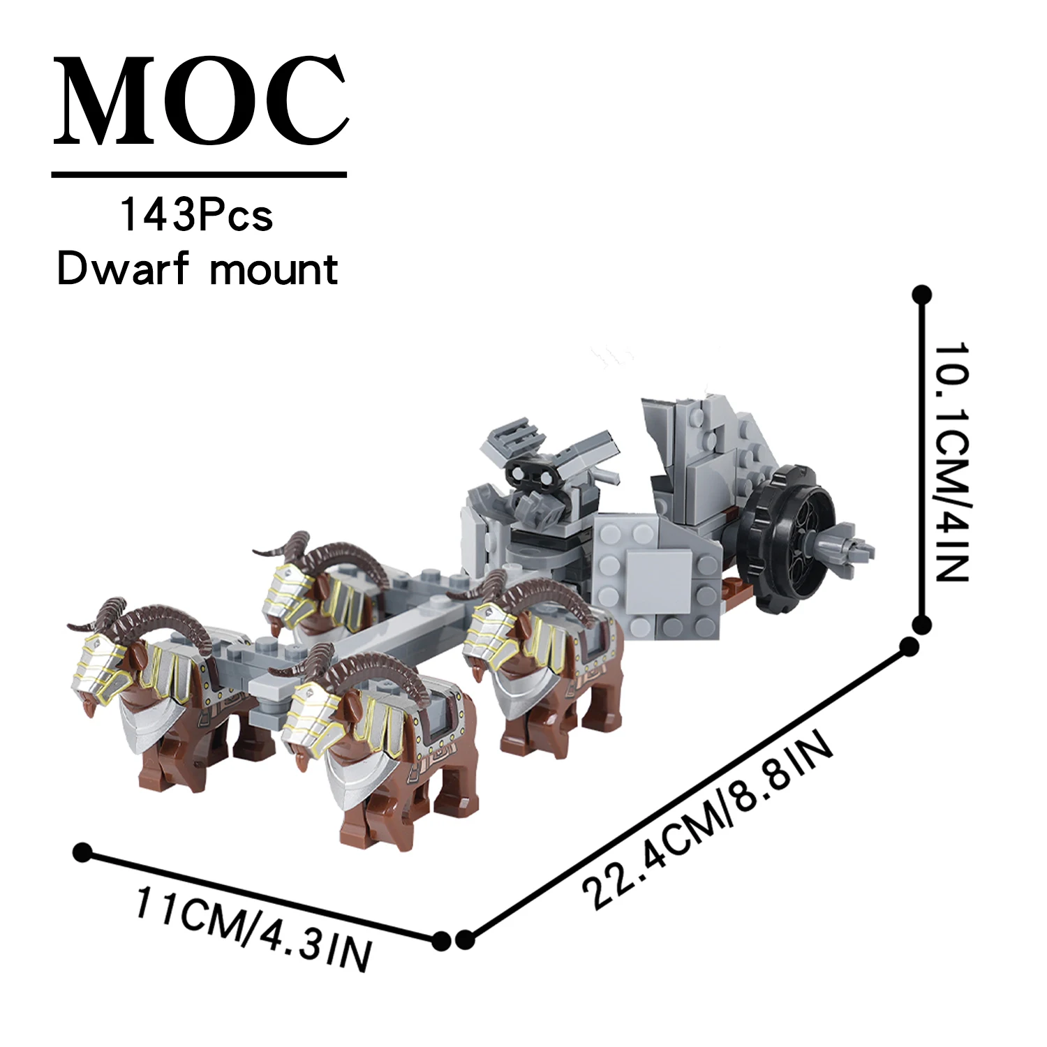 MOC5050-Medieval-Military-War-Dwarf-Mount-Combat-Vehicle-Brick-Soldiers ...
