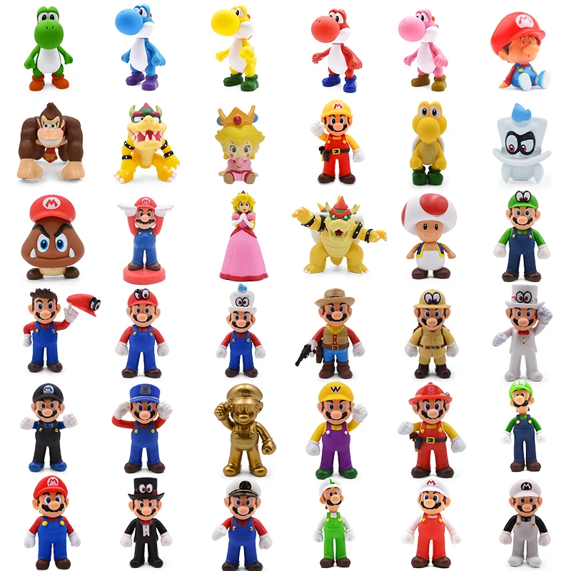1PC-Mini-Mario-Bros-Figure-Bowser-Princess-Peach-Toad-Goomba-Green ...