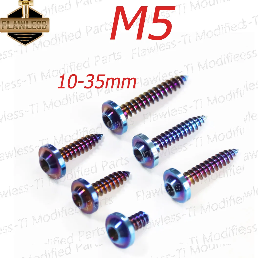 FLAWLESSTI-M5-10-35-mm-Gr5-Titanium-Bolts-Air-Filter-Bodycover-Self ...