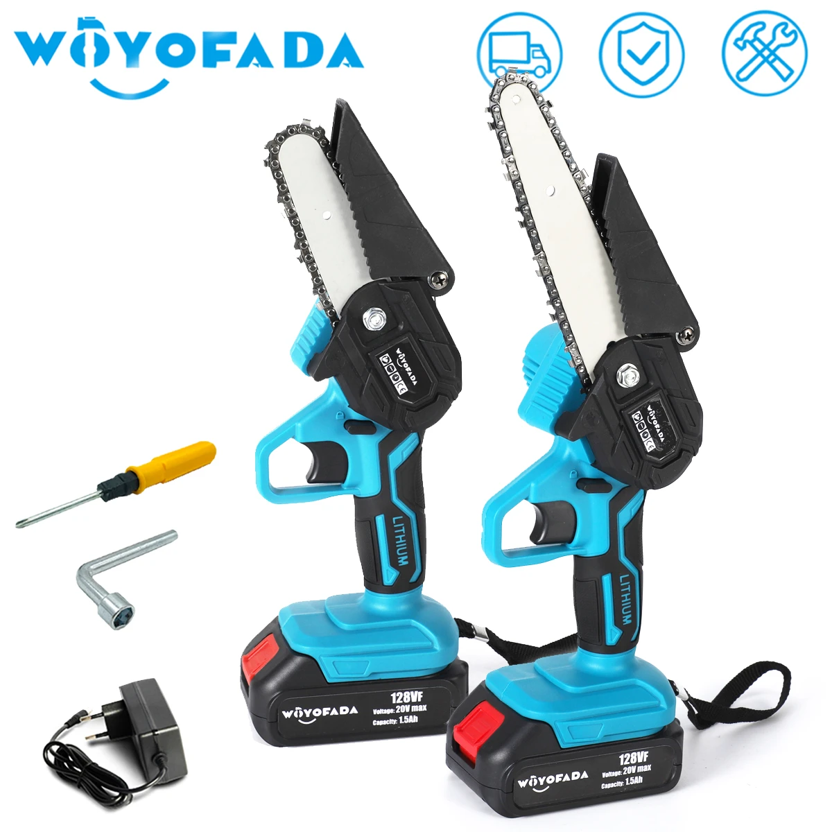 4inch/6inch Electric Mini Chain Saws Pruning ChainSaw Cordless Garden ...