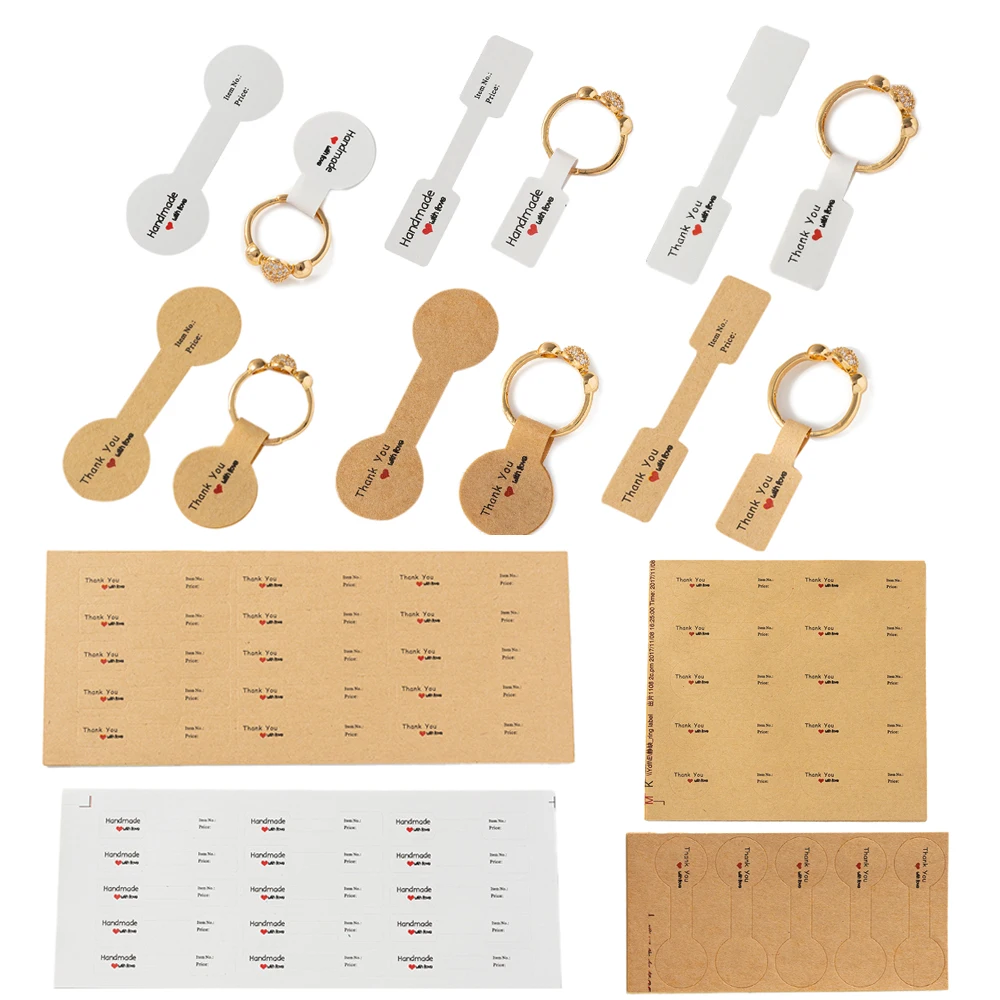 100pcs-Rectangular-Round-Self-Adhesive-White-Blank-Price-Tag-for-Ring ...