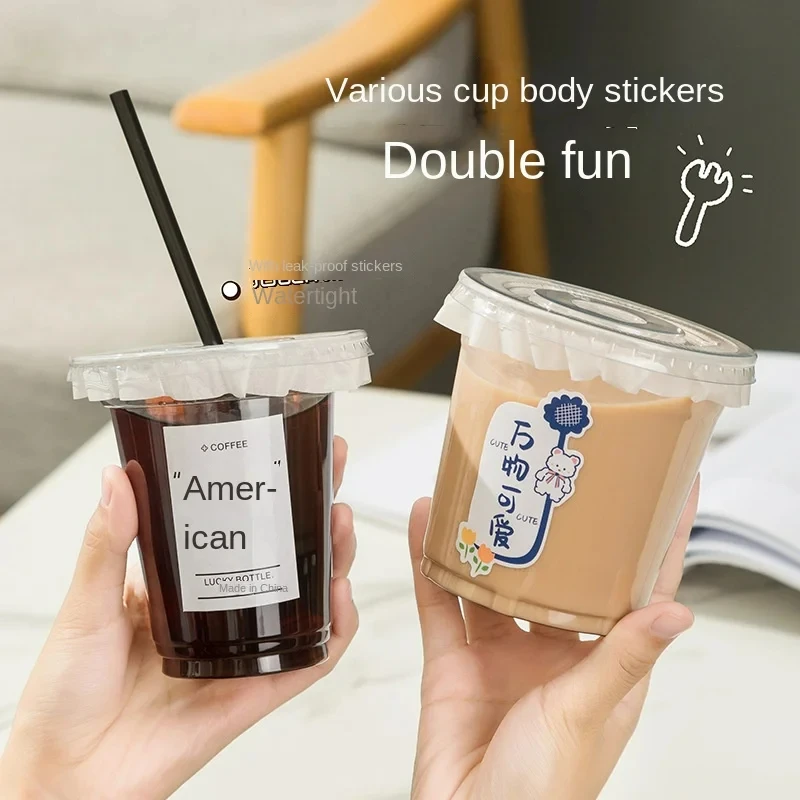 20Pcs-Set-Disposable-Thickened-Milk-Tea-Coffee-Cup-Plastic-Drinking-Cup ...