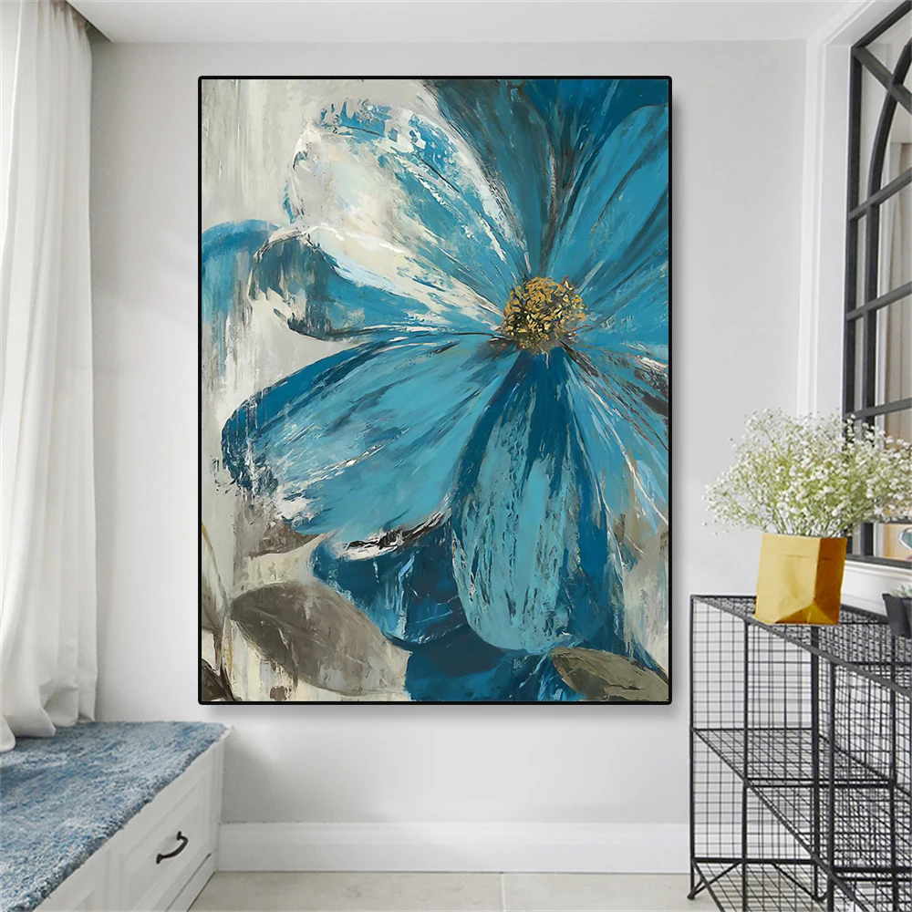 Blue Flower Canvas Painting