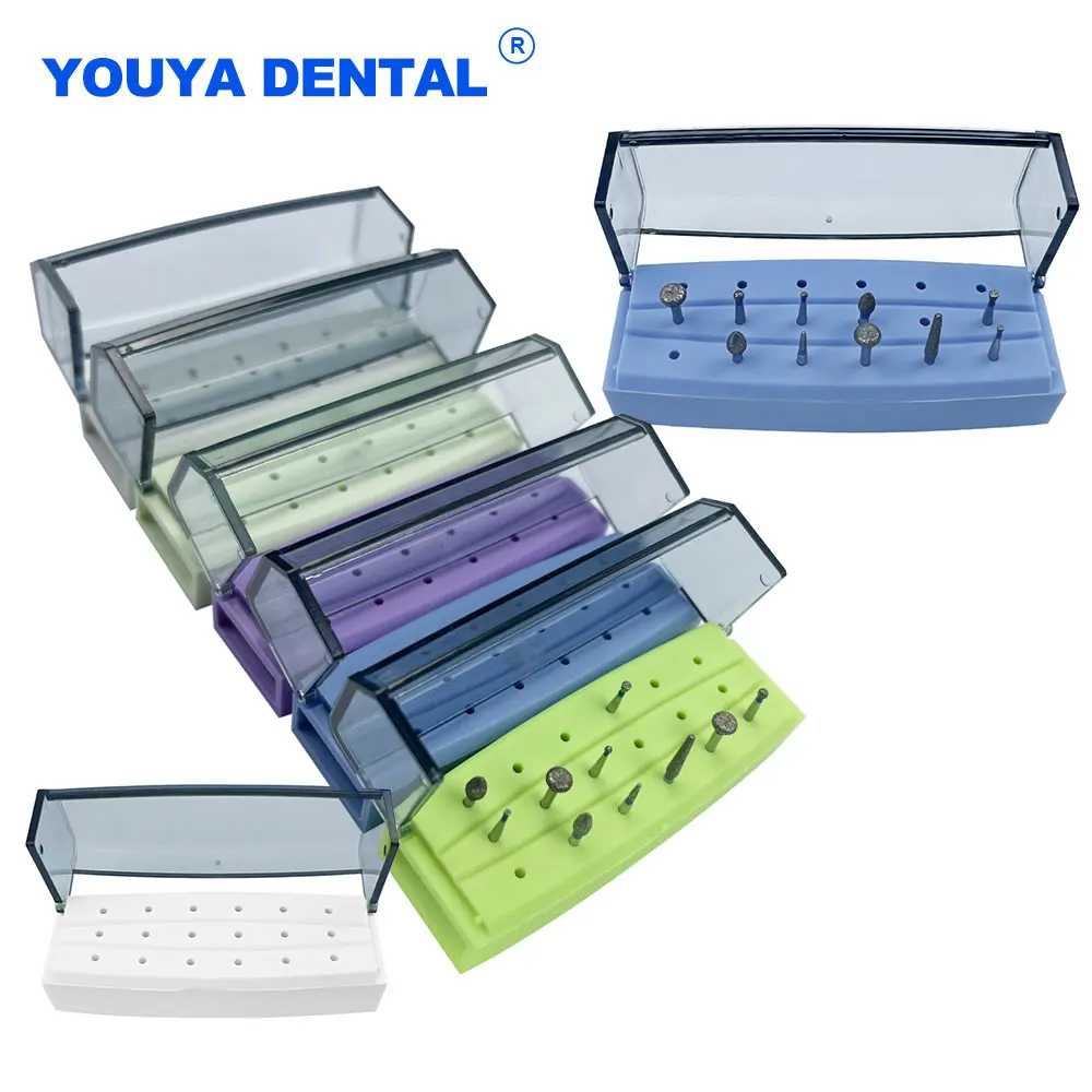 Dental-18-Holes-Plastic-Bur-Box-Drill-Disinfection-Holder-Bur-Block ...