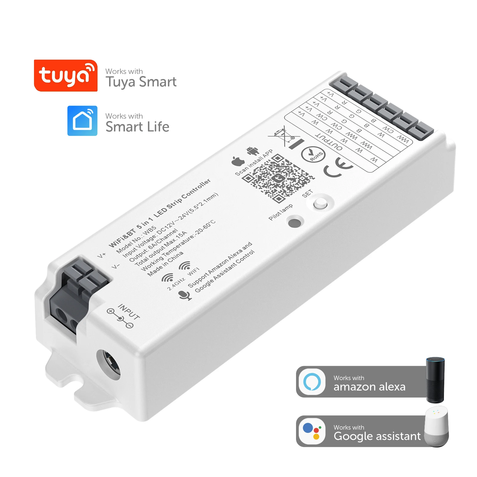 5-in-1-2-4GHz-RF-LED-Controller-Tuya-Wifi-Alexa-Voice-Google-Assistance ...