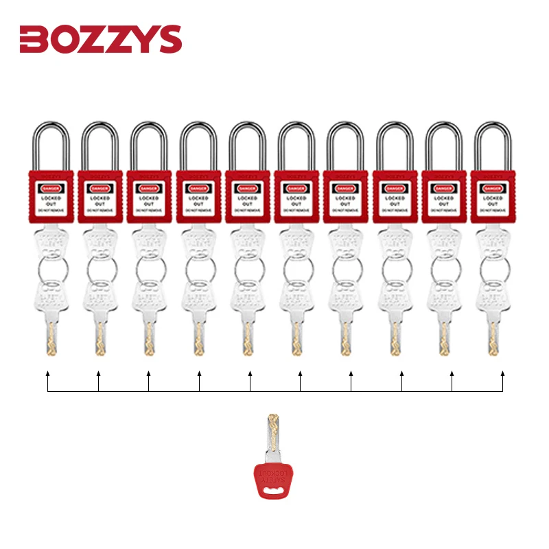 BOZZYS-Lockout-Padlock-Steel-Shackle-Keyed-Alike-Loto-Safety-Padlocks ...