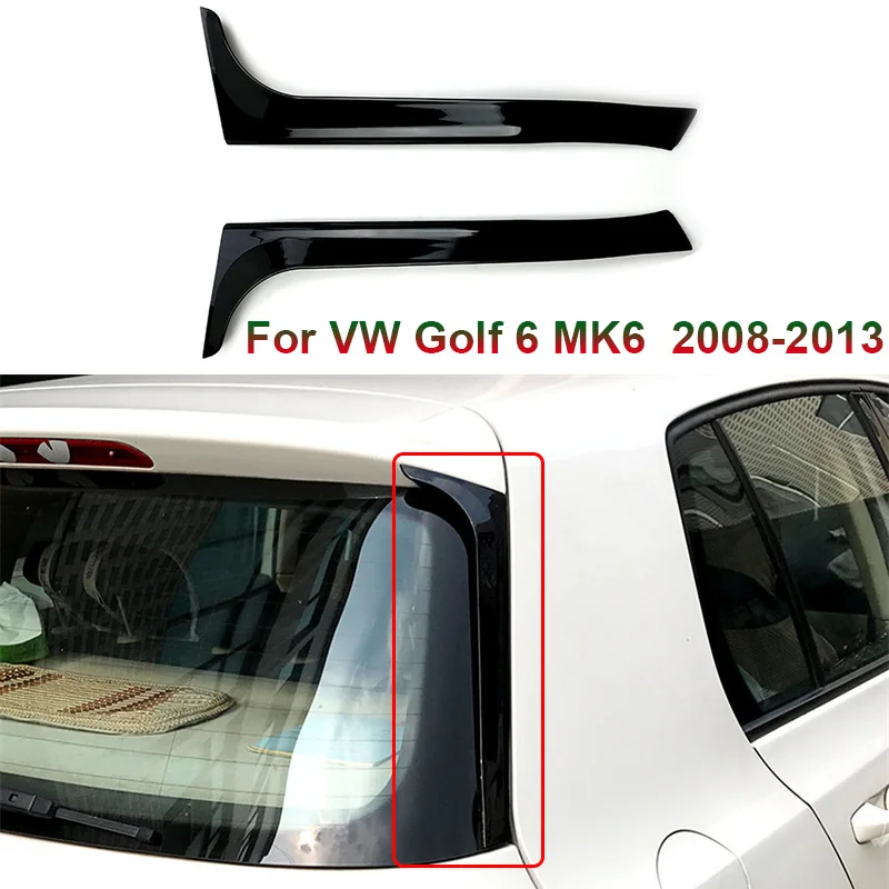 For-VW-Golf-6-MK6-2008-2013-Glossy-Black-ABS-Rear-Window-Side-Trunk ...