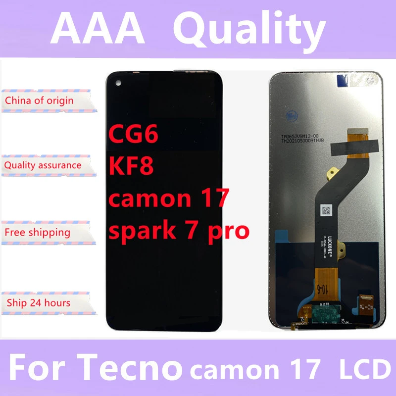 Original LCD For Tecnocamon 17 LCD For camon 17 spark 7 pro CG6 KF8 LCD Display Touch Screen ...