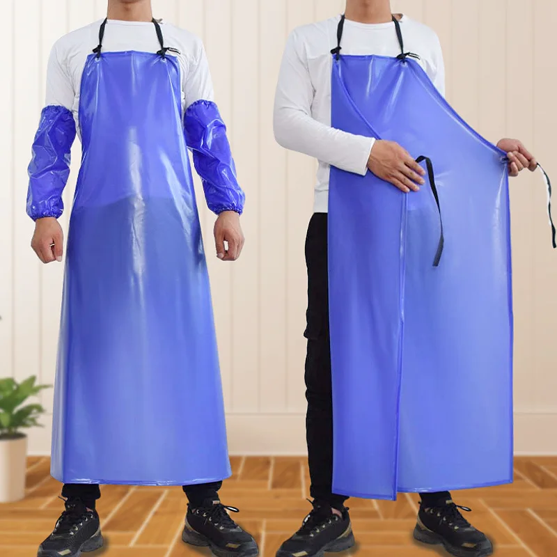 Blue-PVC-Thickened-Waterproof-Oilproof-Apron-Men-s-Work-Apron-Food-Slaughter-Aquatic-Acid-and ...