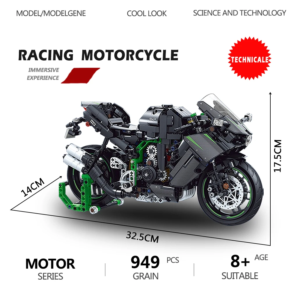 Technical-1-6-Motorcycle-Building-Blocks-Racing-Motorcycle-Motorbike ...
