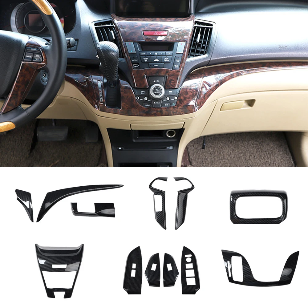 Car-Interior-Carbon-Fiber-Full-Set-Sticker-Gear-Shift-Panel-Cover ...
