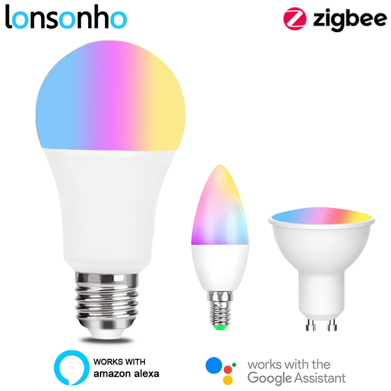 Lonsonho Zigbee 3.0 Smart Led Light Bulb RGBCW E27 E26 B22 E14 E12 GU10 ...