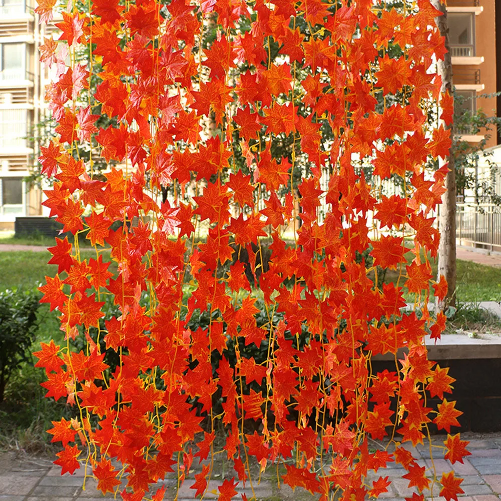 Artificial Maple Leaves Garland Fall Maple Ivy Leaf Hanging Vine Plants ...