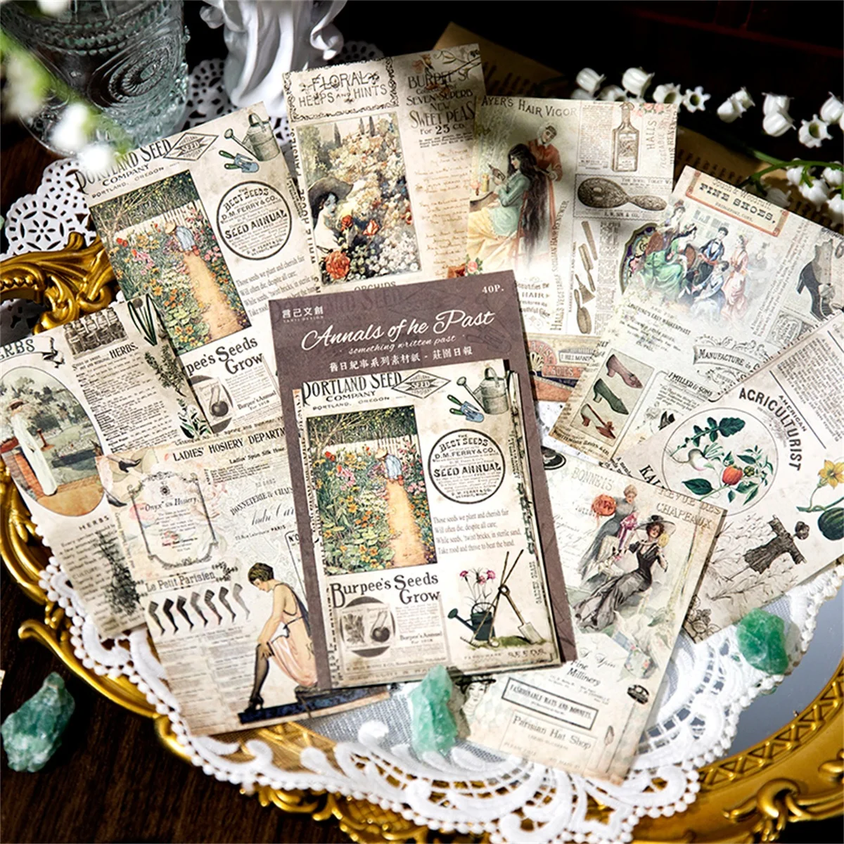 40-pcs-Vintage-English-Letter-paper-Retro-Map-Diy-Material-paper ...