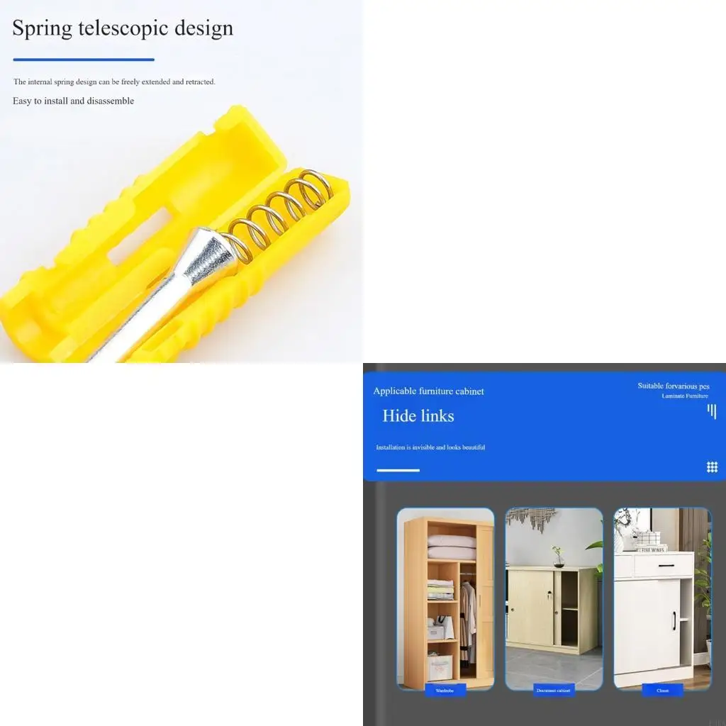 Pack of 20 Plastic Cabinet Sliding Clips Tool Less Assembly Concealed ...