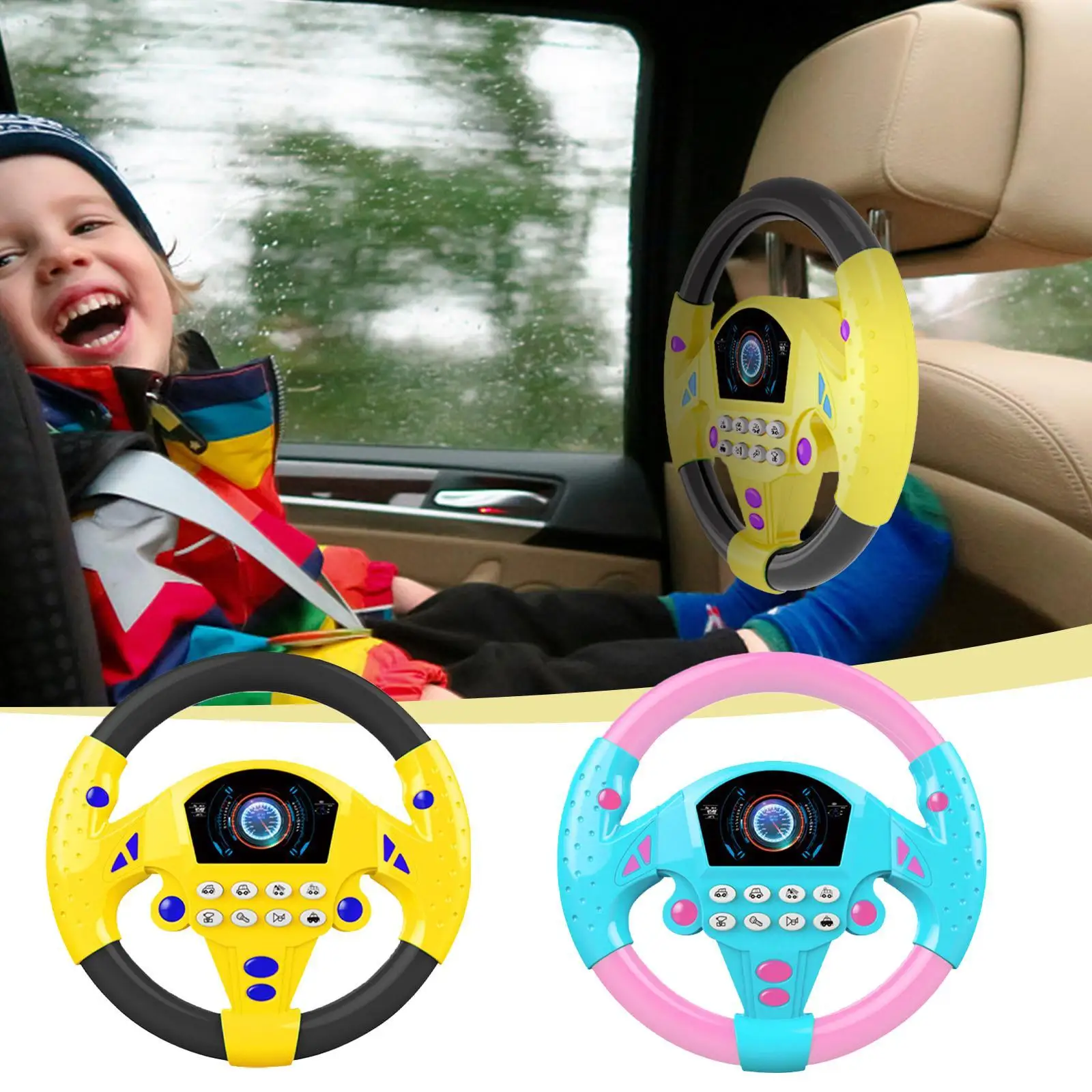 NEW-Simulate-Driving-Car-Copilot-Steering-Wheel-Eletric-Baby-Toys-With ...