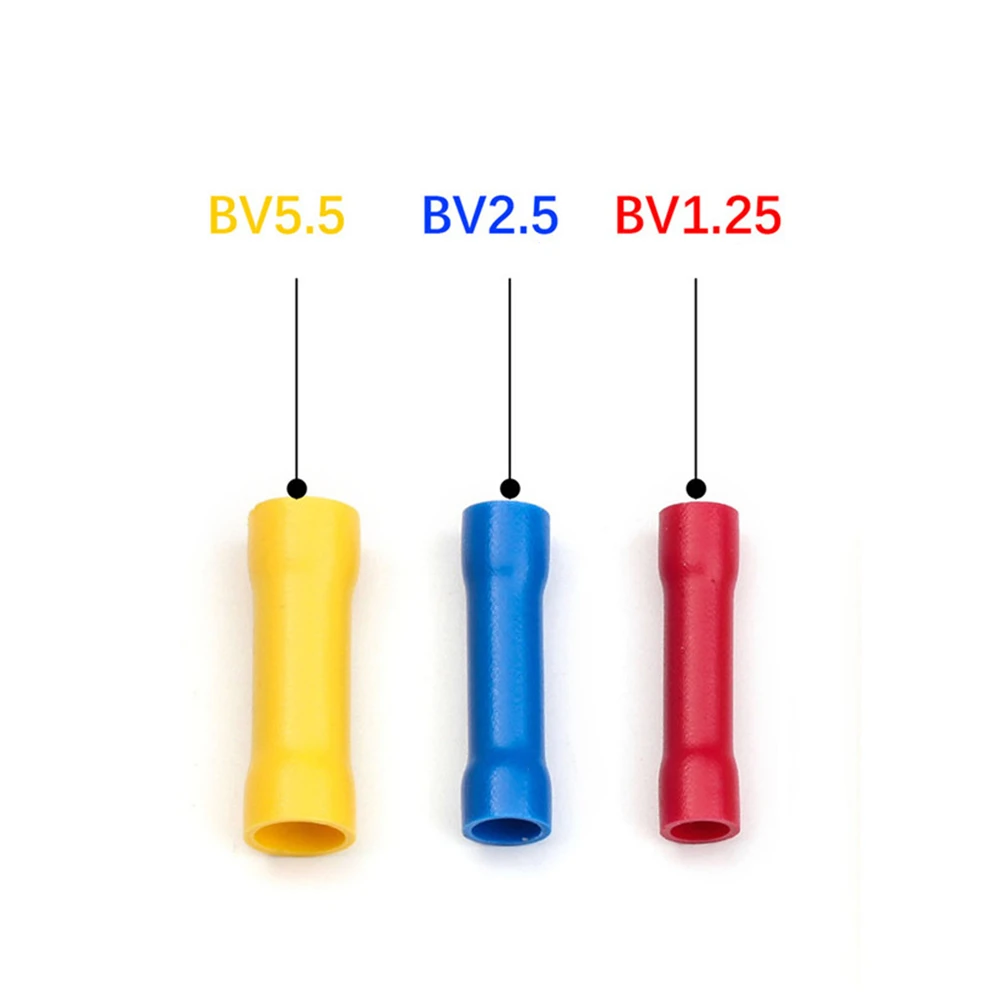 COSSE ELECTRIQUE,BV-2.5(Blue)-100pcs--10-50-100pcs BV1.25-BV2.5-BV5.5 Droits Isolés Connecteurs ...