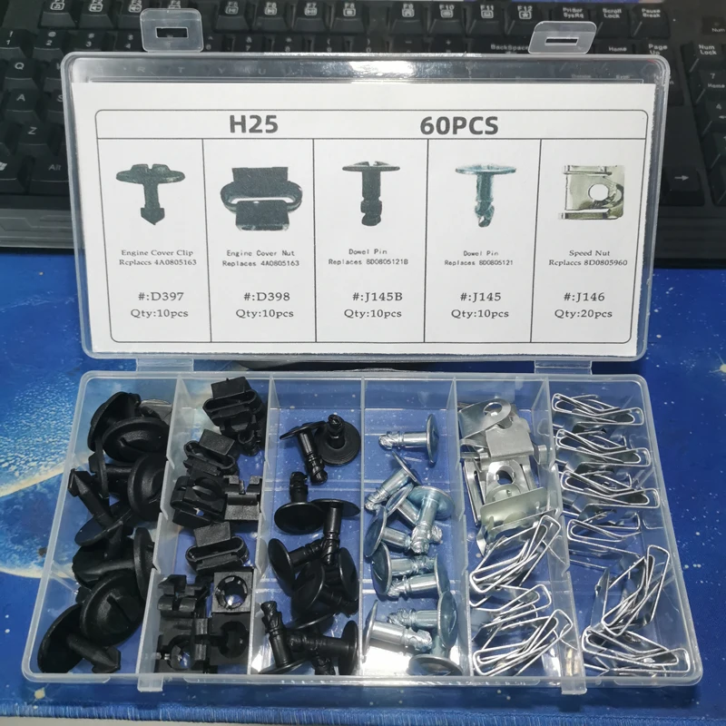 100pcs 6 Size Auto Fastener Clips Mixed Car Clips For Audi A3 A4 A6 B6 ...