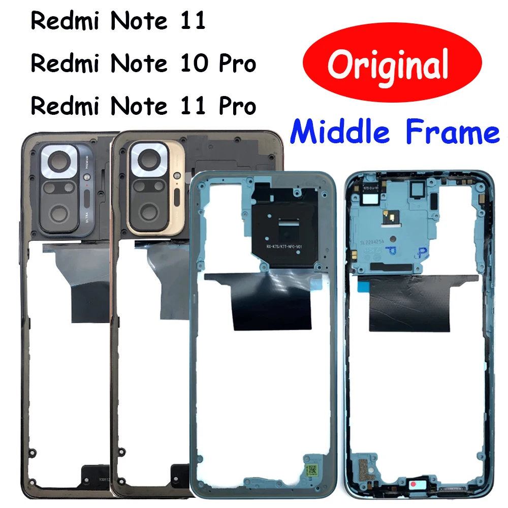 Original-For-Xiaomi-Redmi-Note-10-Pro-Middle-Frame-Front-Bezel-Back ...
