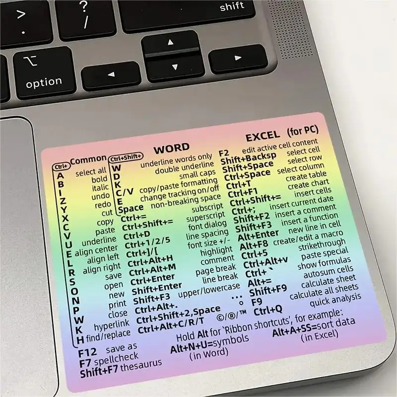 Windows-Word-Excel-Quick-Reference-Guide-Keyboard-Shortcut-Stickers ...