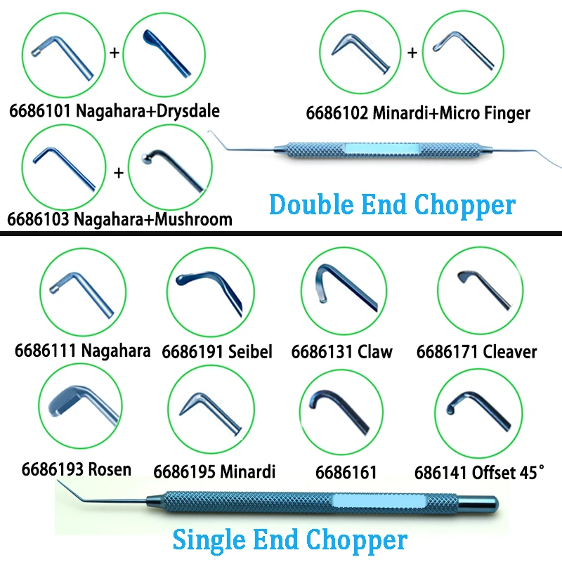 Phaco Chopper Nagahara Chopper Seibel Rosen Minardi, cuchilla rápida de ...