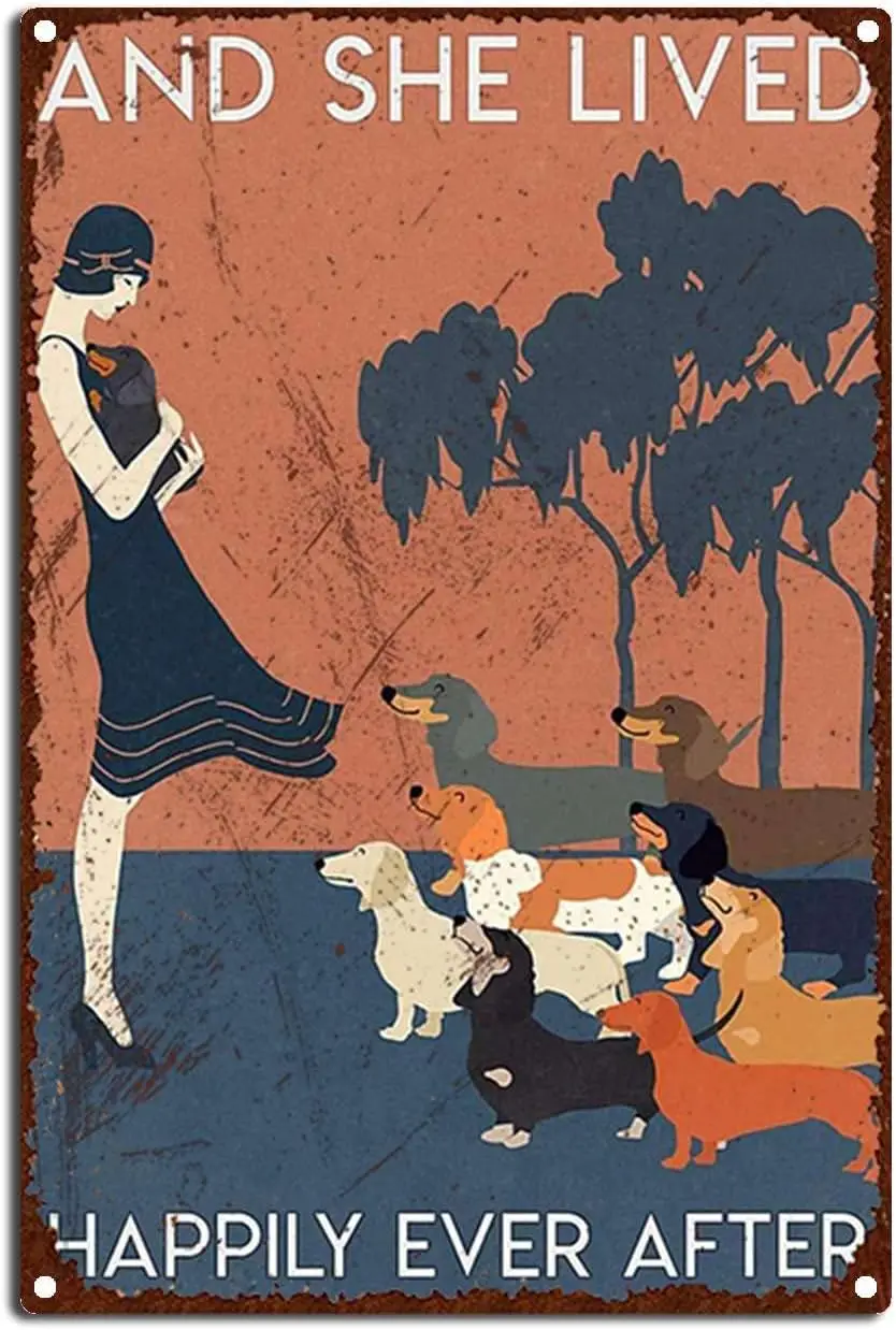 Letrero-de-hojalata-Vintage-para-amantes-de-los-perros-Dachshund-imagen ...