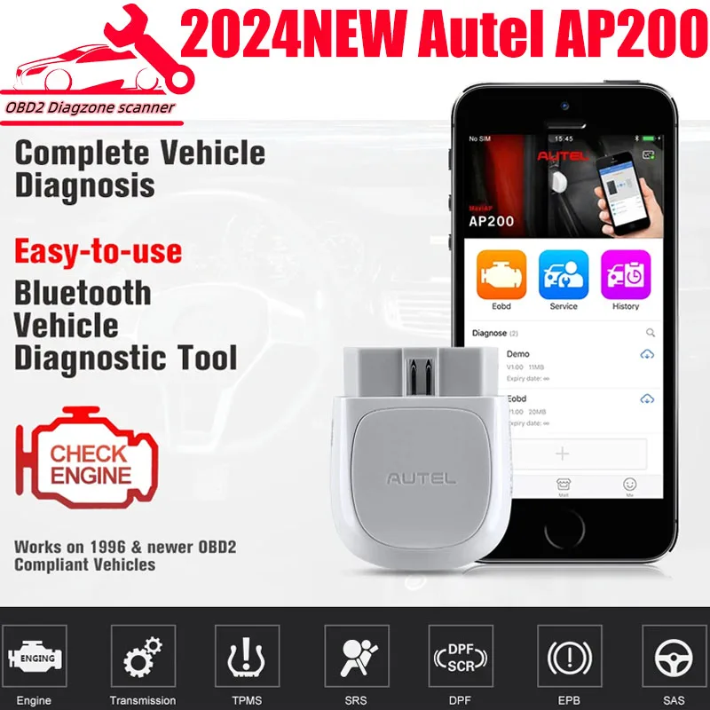 Autel-MaxiAP-AP200-Bluetooth-Full-Systems-TPMS-Check-Engine-Light-Code ...