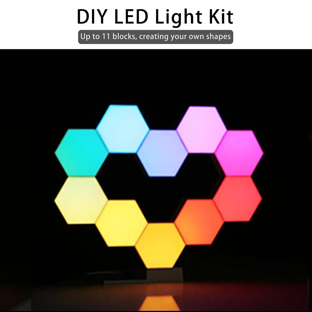 11Pack-WiFi-Smart-LED-Light-Kit-DIY-Night-Lamp-Voice-Control-16-Million ...