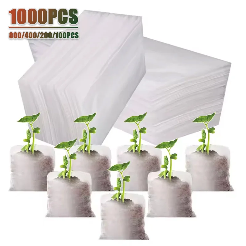 100-1000PCS Seedling Bags Degradable Non-Woven Nursery Bags Fabric ...
