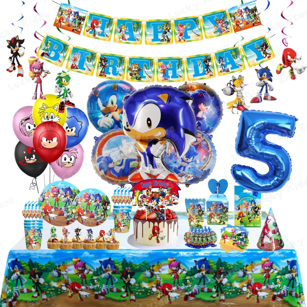 New-Sonics-Birthday-Decorations-Cartoon-Anime-Theme-Balloon-Tablecloth ...