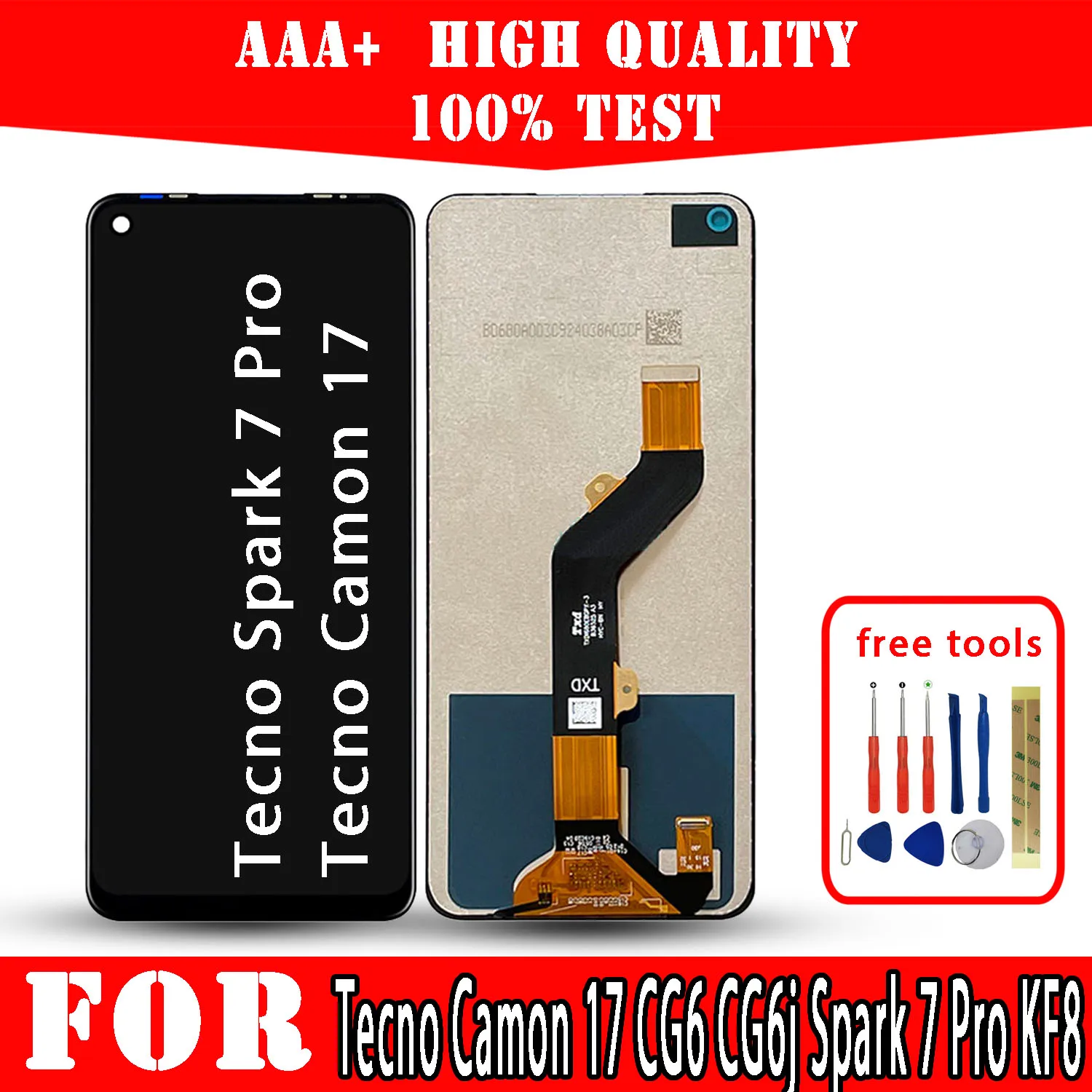 Original-LCD-For-Tecno-Camon-17-CG6j-Spark-7-Pro-KF8-Display-Premium ...