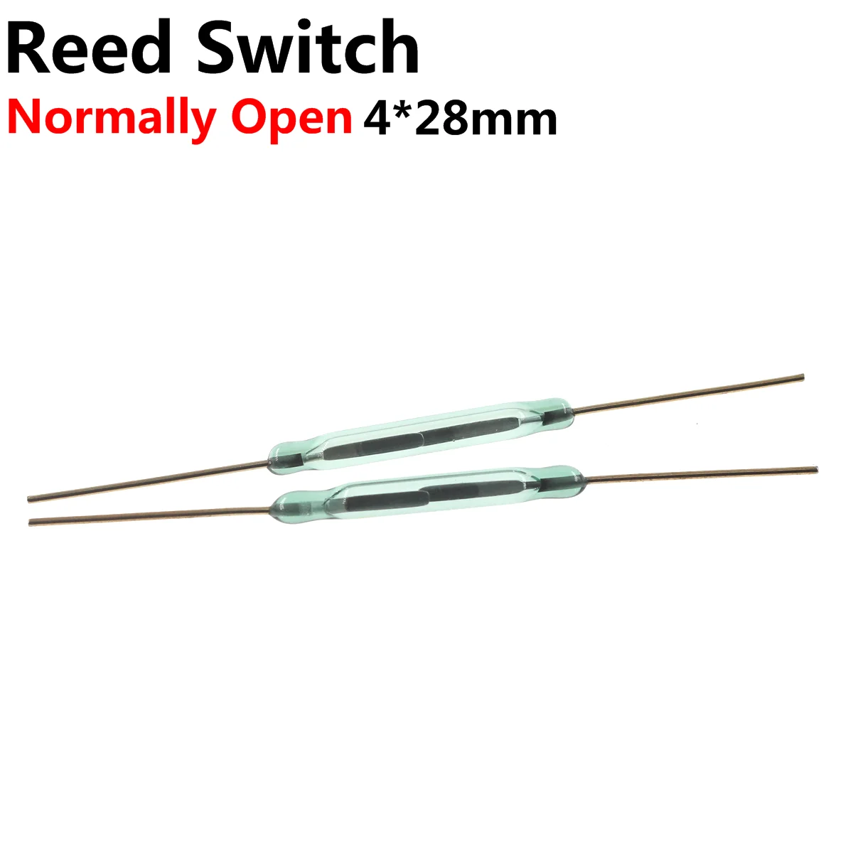 10pcs N/O Reed switch Magnetic Switch 4*28mm Normally Open Magnetic ...