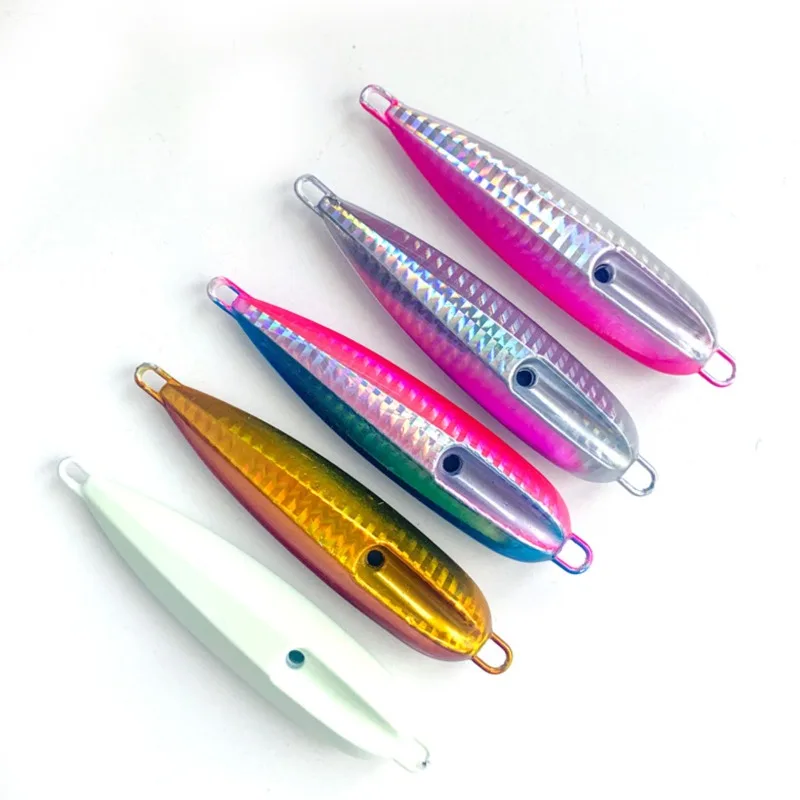 Fishing Lure Weights 40 60 80g Metal Lures Luminous Squid Hook Soft ...