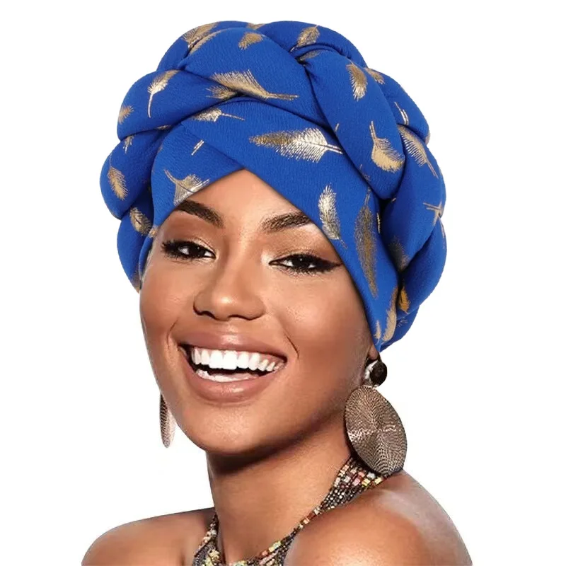 Fashion-Latest-African-Gold-Stamping-Turban-African-Braid-Hat-Headscarf ...