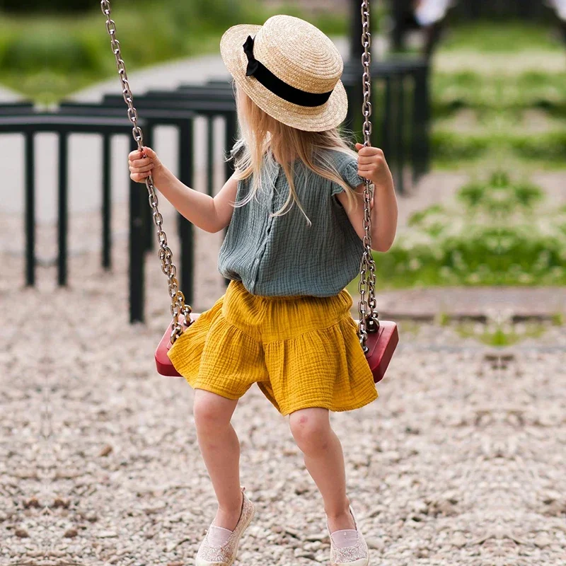 Summer New Toddler Girls Shorts 100% Cotton Double Gauze Children's ...