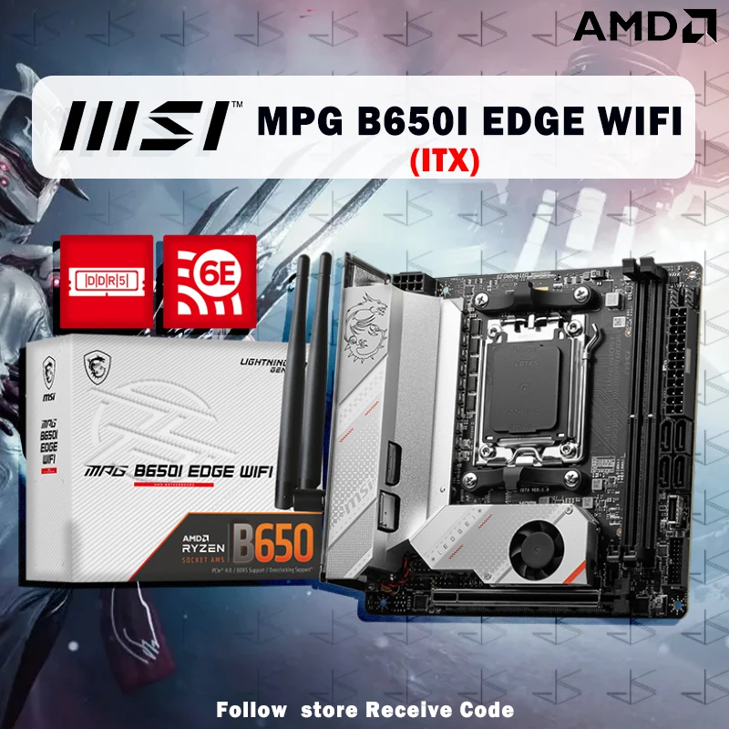 New MSI MPG B650I EDGE WIFI Mini ITX AMD B650 DDR5 6400+(OC) MHz 2x M.2 ...