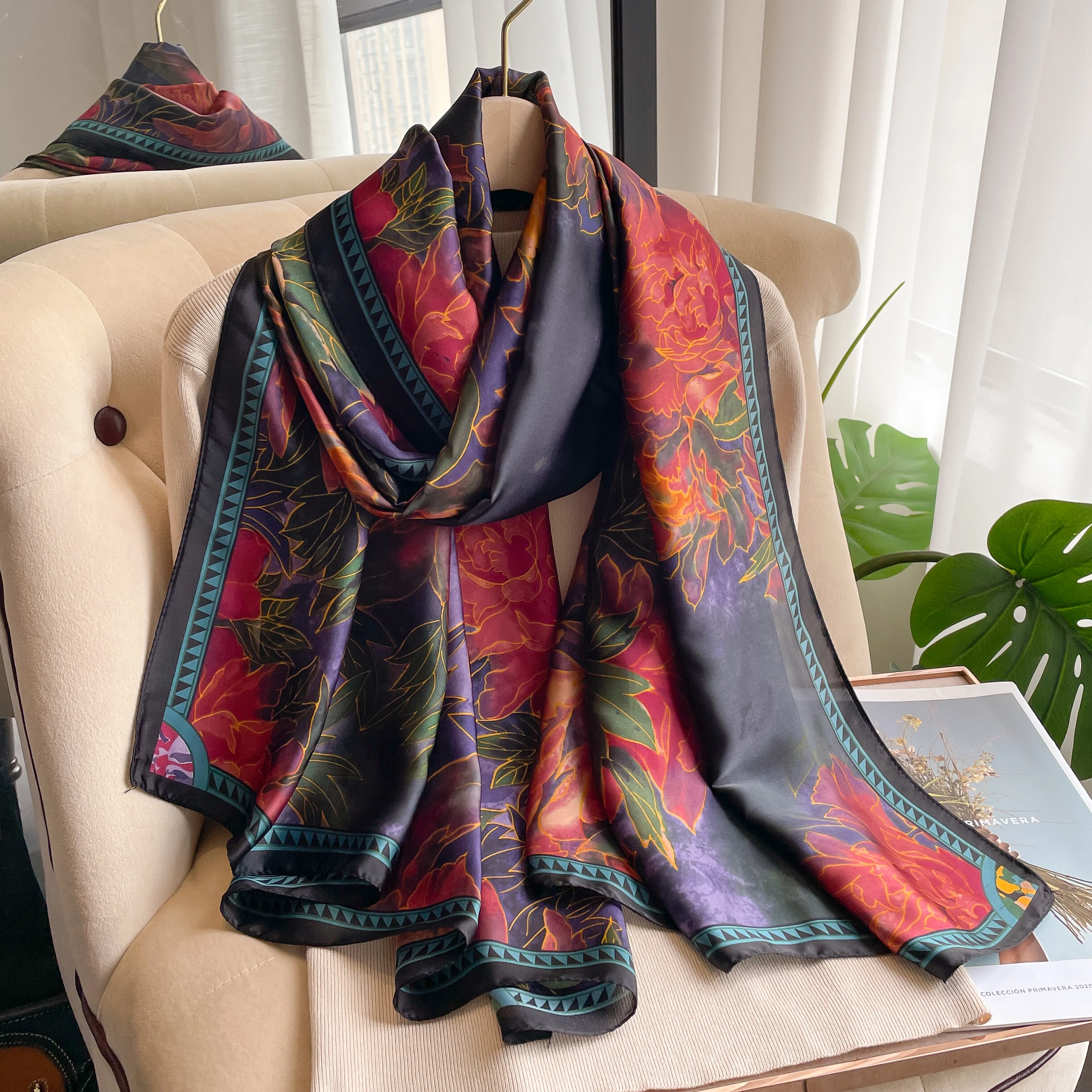 180-90cm-new-luxury-brand-women-s-silk-scarf-Shawl-Women-s-Beach-shawl ...