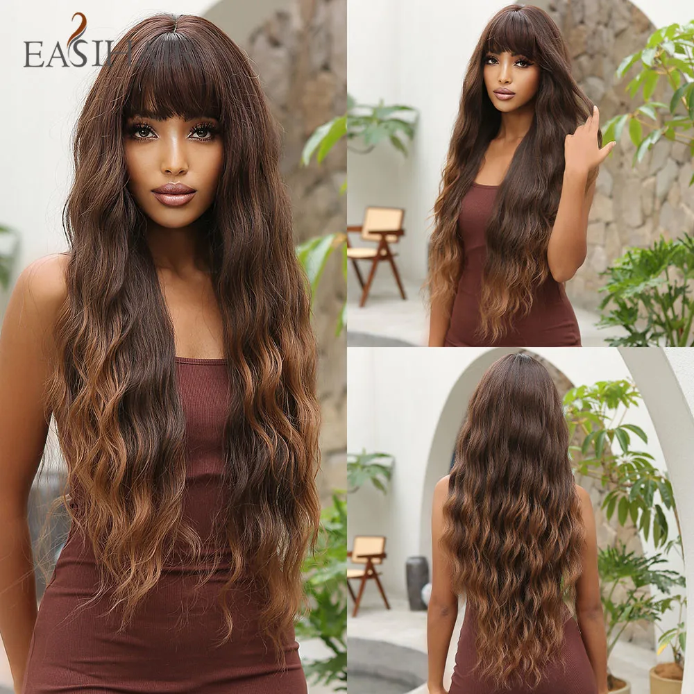 Eashihair Perruque Synthétique Longue Et Bouclée Pour Femme, Extension ...
