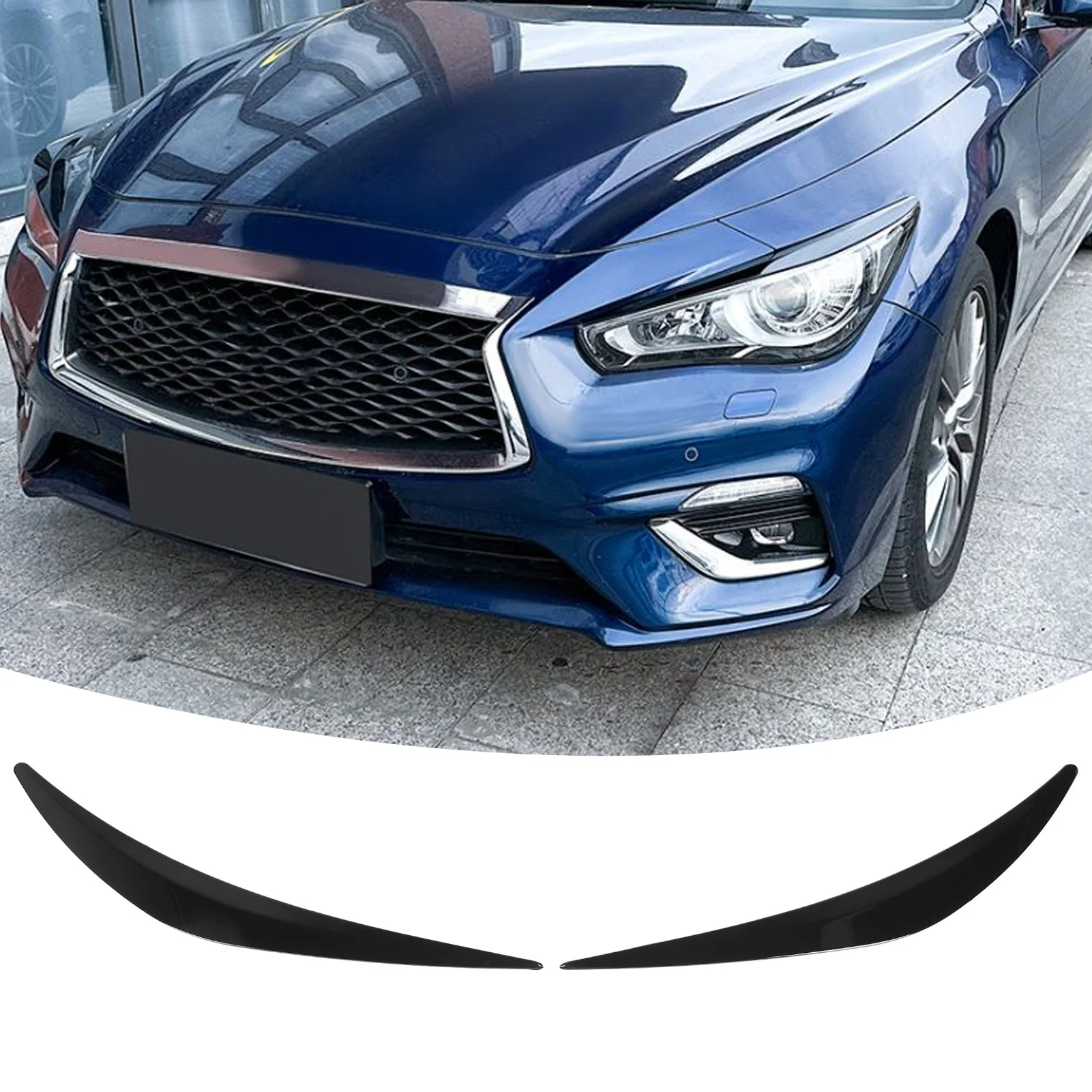 2Pcs-Headlight-Eyebrow-Left-Right-Fade-Proof-Front-Headlight-Eyelid ...