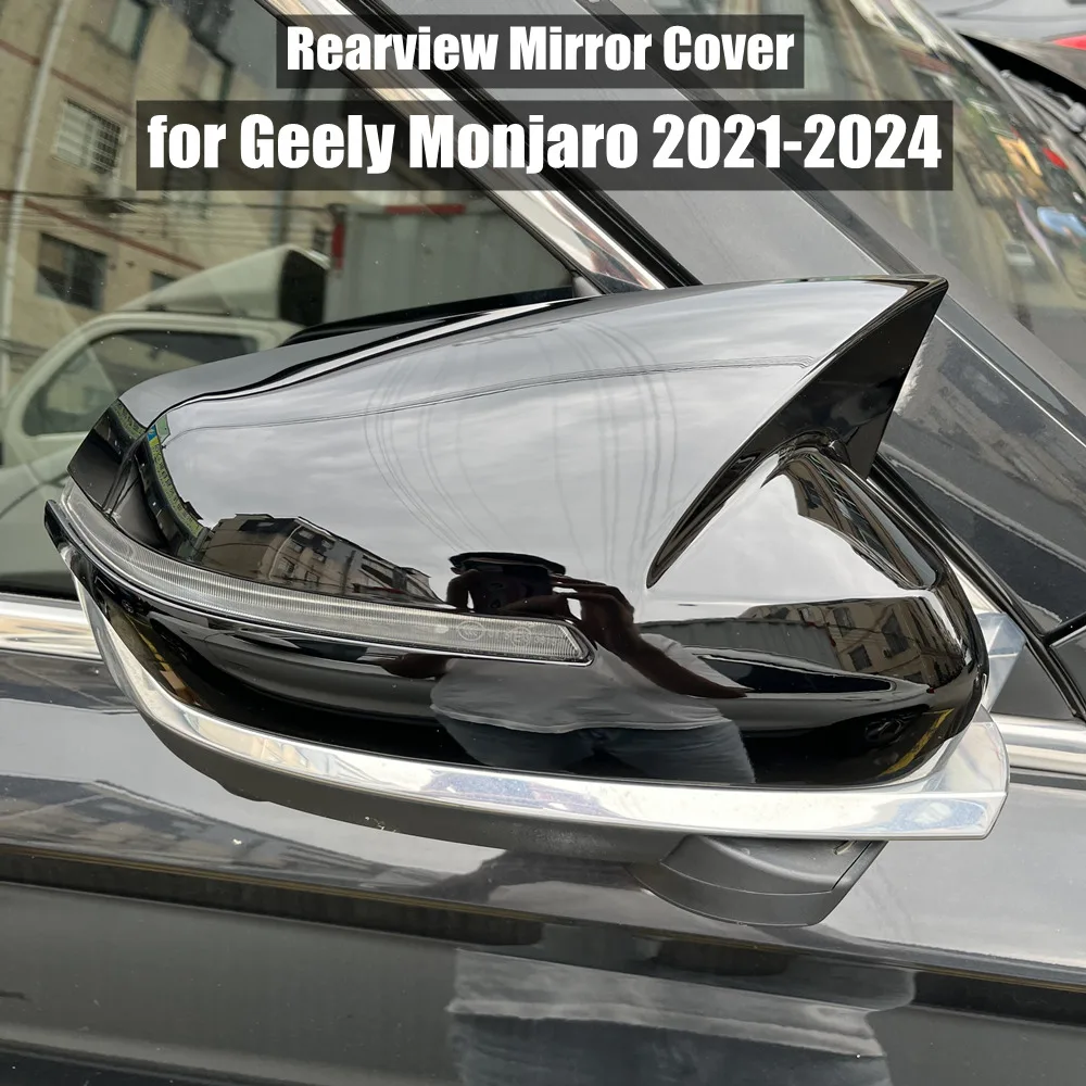 2Pcs Side Mirror Cover Rearview Mirror Cap Glossy Black Sticker ...