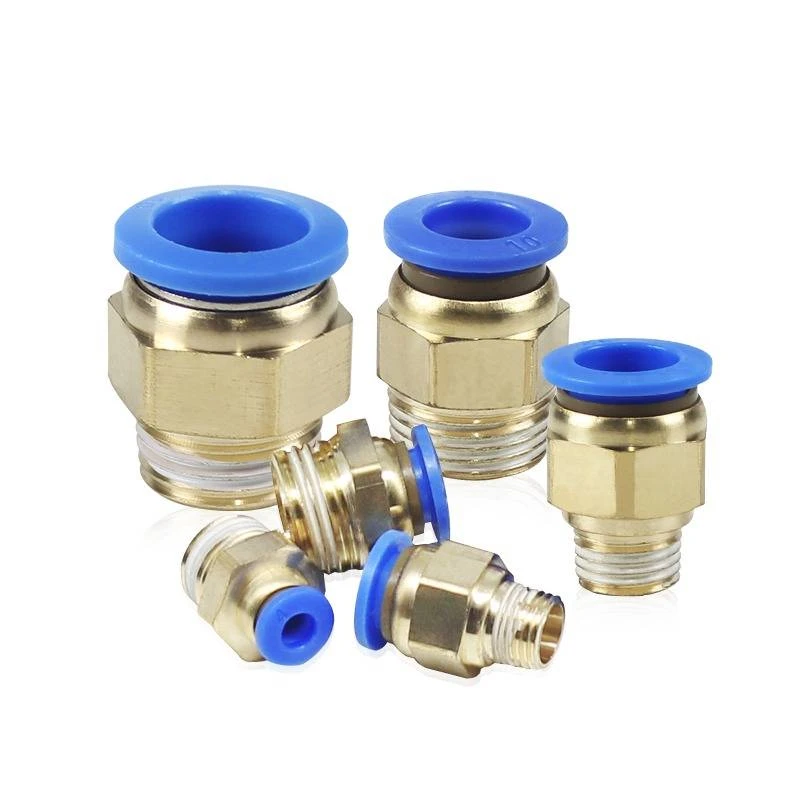 100pcs Pneumatic Fittings Pc Male Thread -m5 M6 1/8 1/4 To Tube Pc4 6 ...