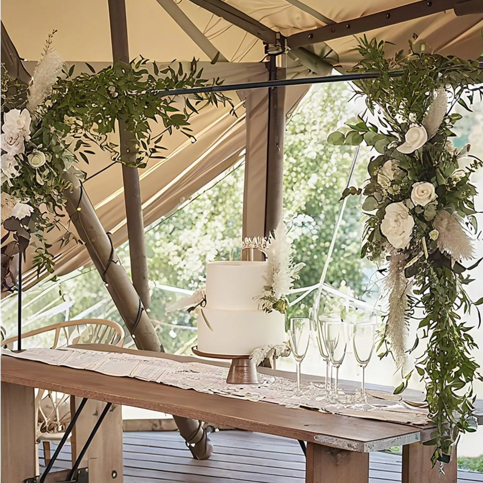 Over The Table Rod Stand Adjustable Table Top Banner Stand With Clamps ...