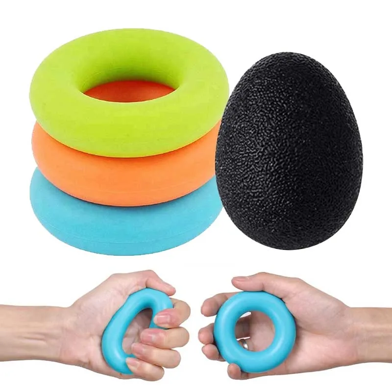 Silica-Gel-Hand-Grip-Ring-Strength-Men-Women-Gym-Fitness-Finger-Heavy ...