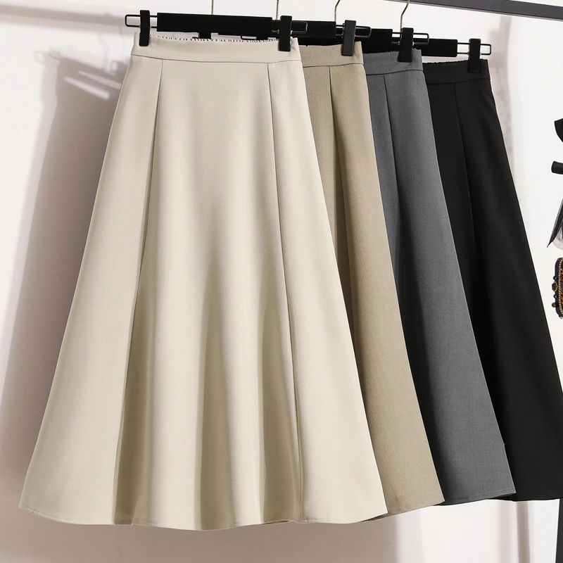 Effen-Kleur-Hoge-Taille-Rok-Dames-2024-Lente-En-Zomer-Nieuwe-Koreaanse ...